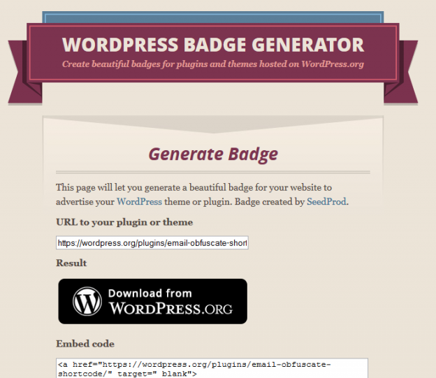 WordPress Badge Generator - Useful Snippets